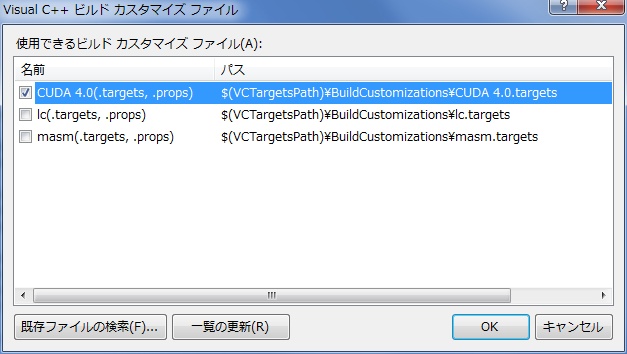 既存のVSプロジェクトにCUDAコードを追加する方法 - PukiWiki for PBCGLab